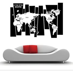 Sticker perete World Map Black | FAVI.ro