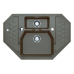 Chiuveta bucatarie pe colt compozit chocolate metalizat, Alveus Sensual ...